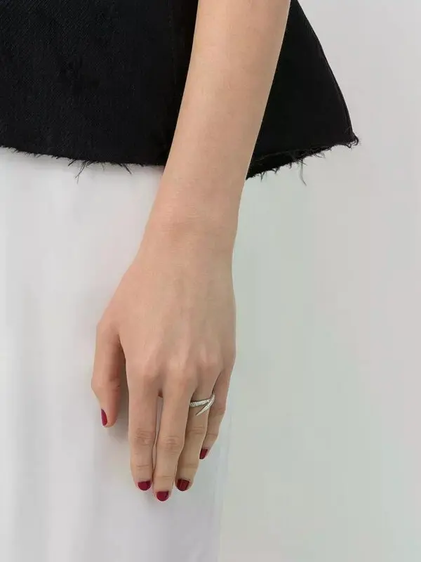 SHAUN LEANE 18kt White Gold Diamond Interlock Ring