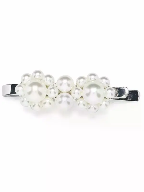 Simone Rocha Pearl-embellished Hair Clip - Silver