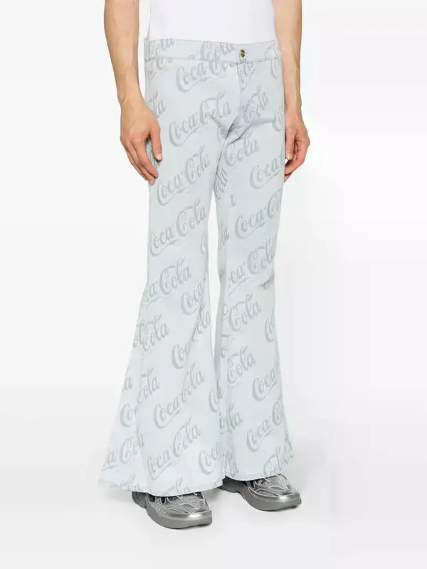ERL X Coca-cola Jacquard Flared Jeans - Grey