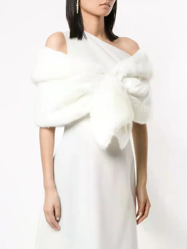 UNREAL FUR Champagne Faux-fur Shawl - White