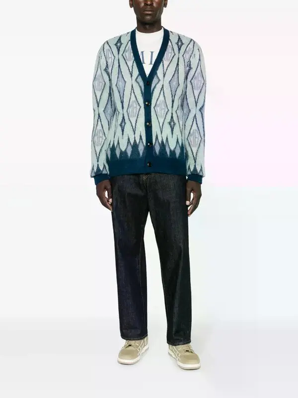 Amiri Argyle-knit Cardigan