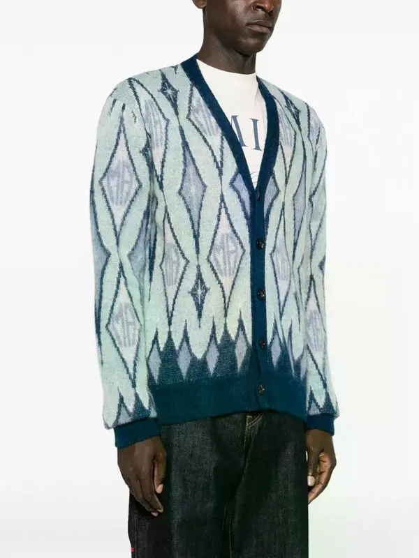 Amiri Argyle-knit Cardigan