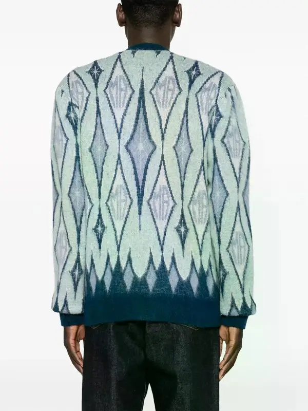 Amiri Argyle-knit Cardigan