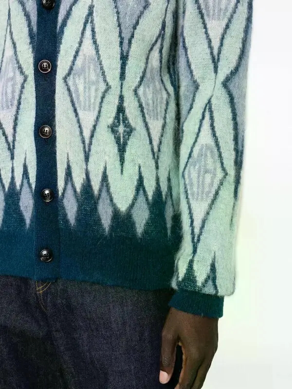 Amiri Argyle-knit Cardigan