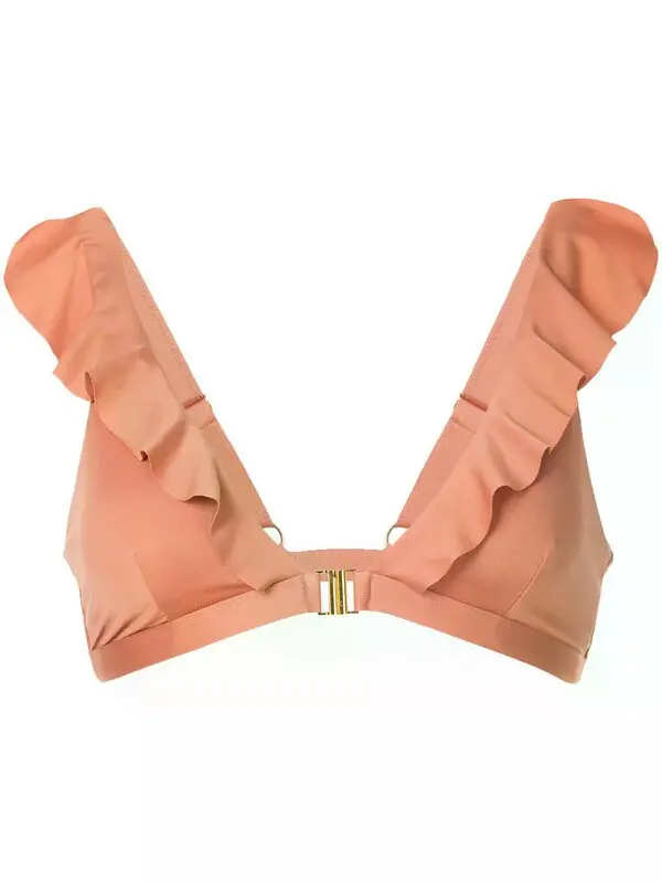 DUSKII Spritz Ruffled Bikini Top - Yellow