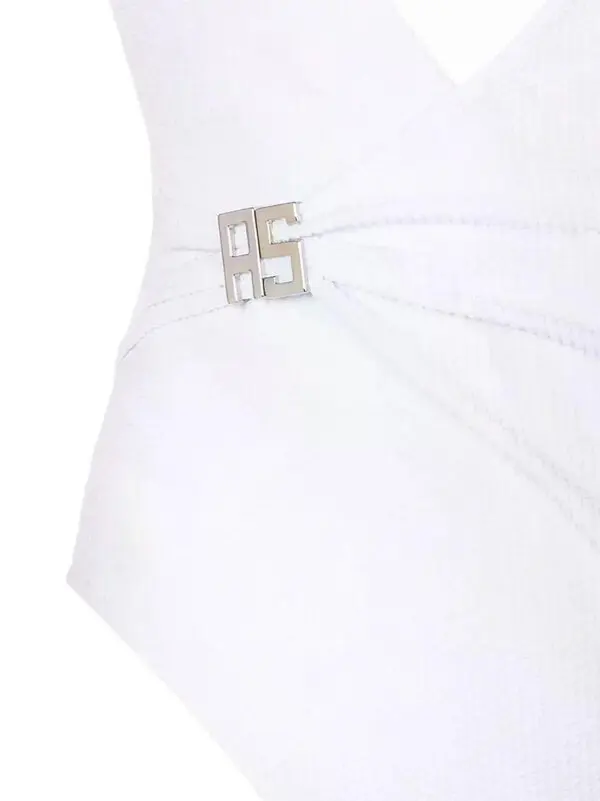 AMIR SLAMA Ribbed Logo-buckle Swimsuit