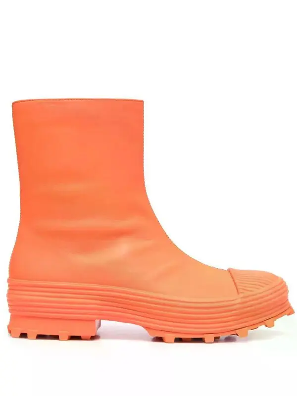 Camper Traktori Leather Ankle Boots - Orange