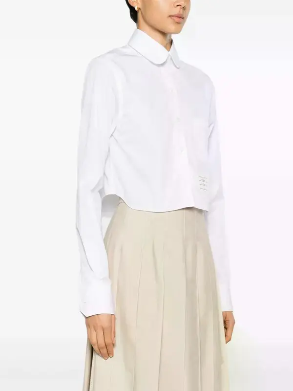 Thom Browne Logo-patch Cropped Shirt