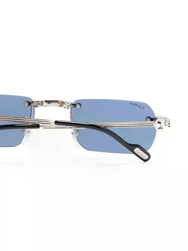 Cartier Rectangle-frame Sunglasses - Grey