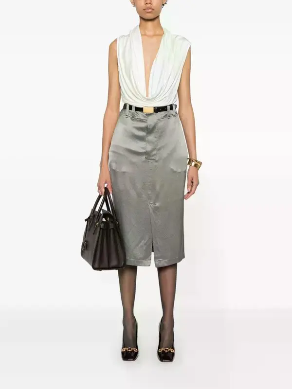 Saint Laurent Silk Midi Skirt