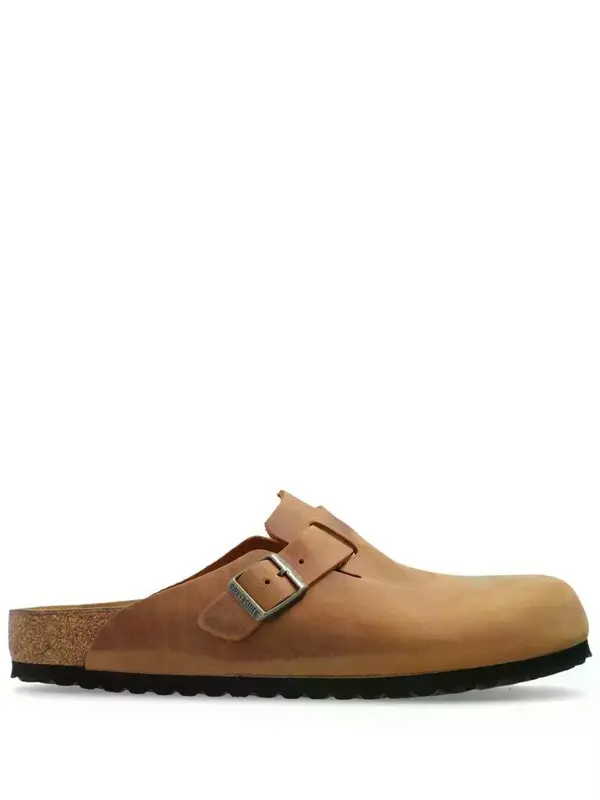 BIRKENSTOCK Boston Leather Slippers - Brown