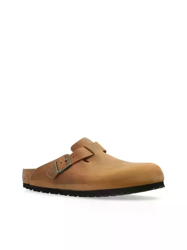 BIRKENSTOCK Boston Leather Slippers - Brown
