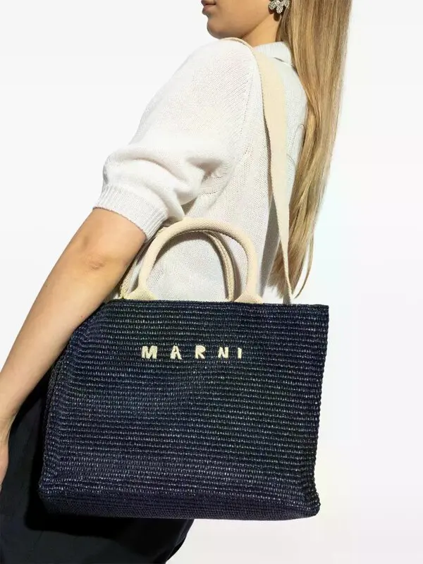 Marni Raffia Effect Tote Bag