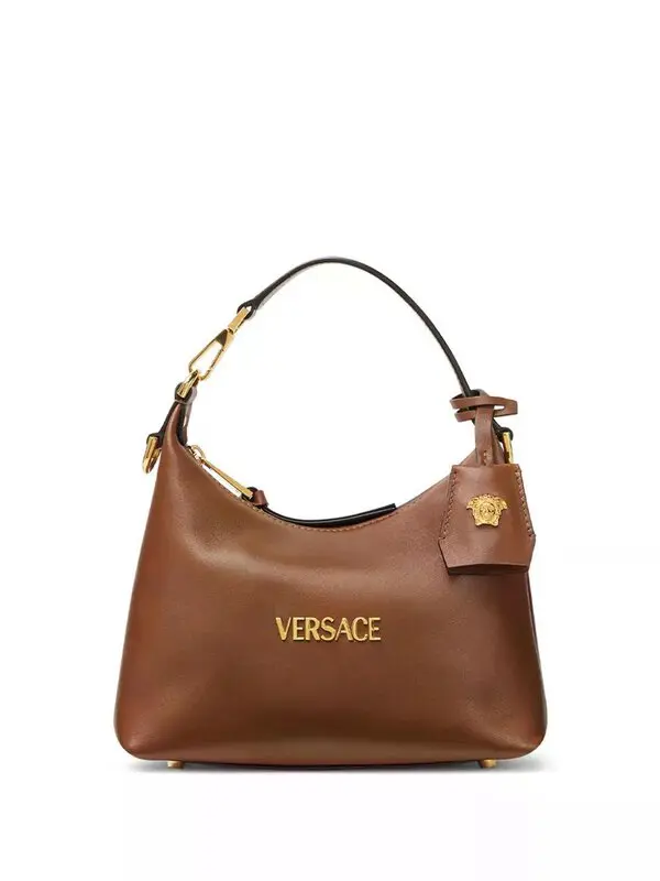 Versace Medusa Tag Leather Tote Bag - Brown