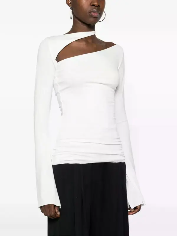 MANURI Sandy Cut-out Detail Blouse - White