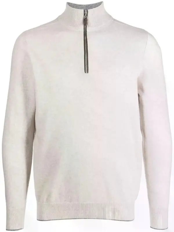 N.peal Carnaby Half-zip Jumper - Neutrals