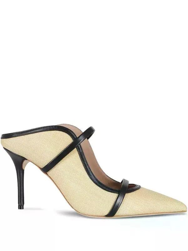 MALONE SOULIERS 85mm Maureen Heeled Mules - Neutrals