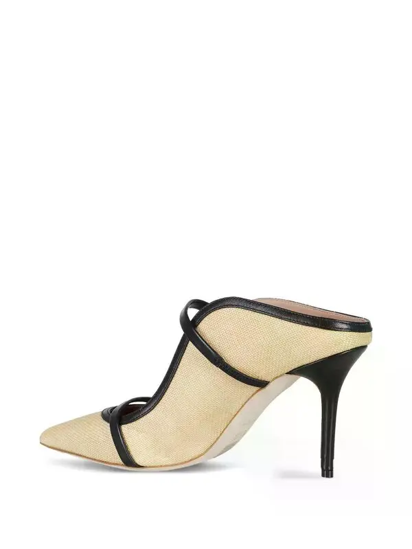 MALONE SOULIERS 85mm Maureen Heeled Mules - Neutrals