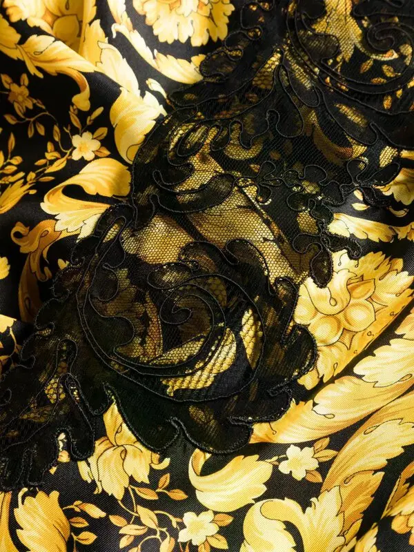 Versace Barocco-print Silk Robe