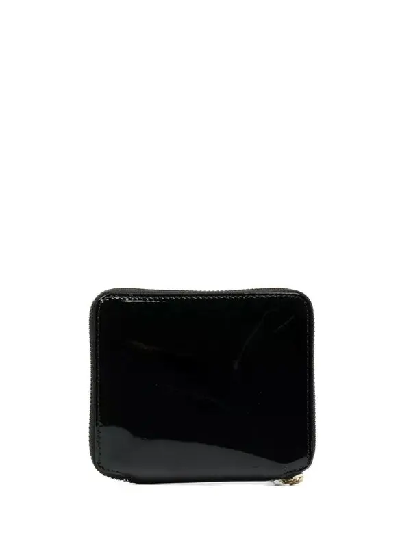 Comme Des Garçons Patent Leather Zipped Wallet - Black