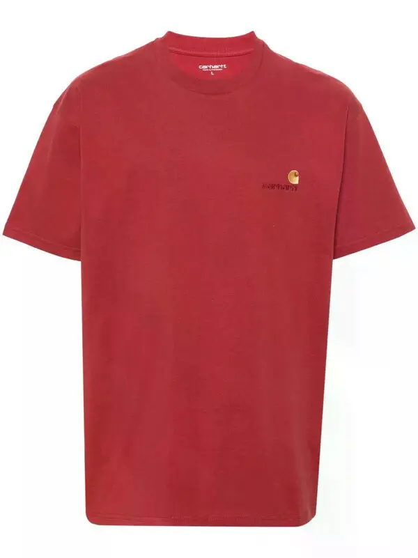 Carhartt Work In Progress American Script Organic Cotton T-shirt - Red