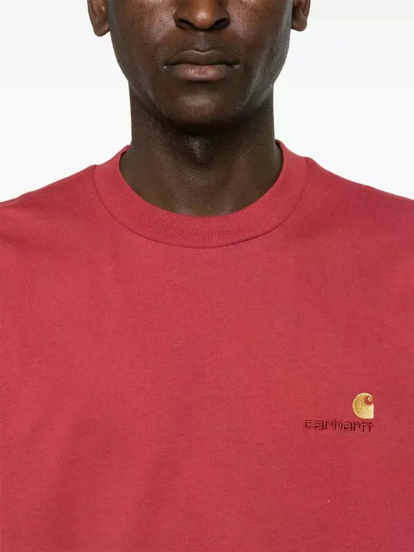 Carhartt Work In Progress American Script Organic Cotton T-shirt - Red
