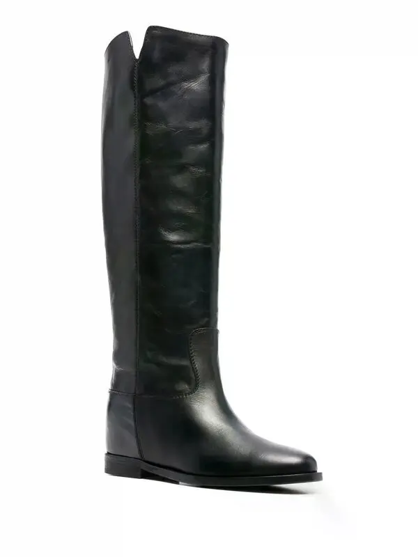 VIA ROMA 15 Knee High Flat Leather Boots