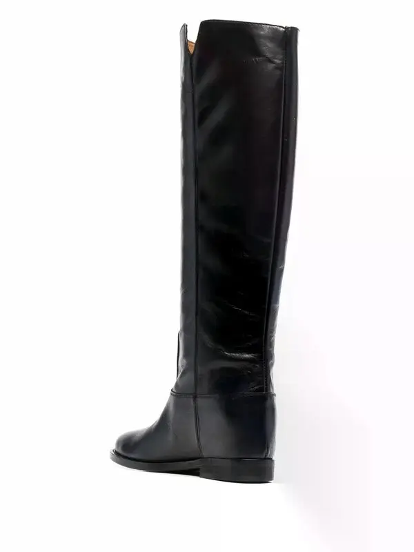 VIA ROMA 15 Knee High Flat Leather Boots