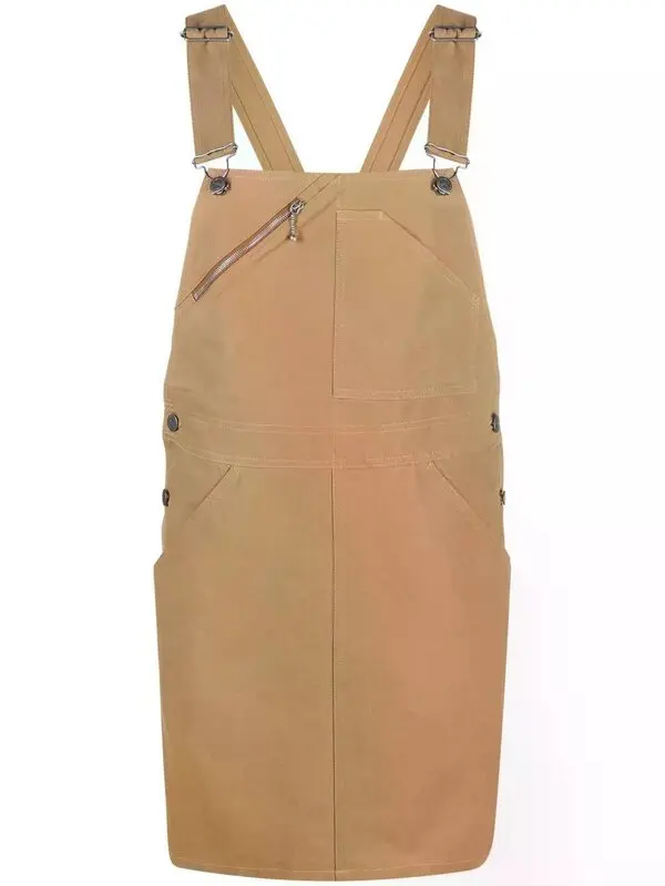 A.p.c. Square-neck Dungaree Dress - Brown
