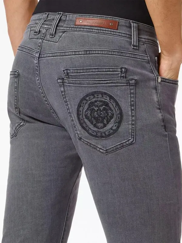 BILLIONAIRE Logo-embroidered Straight-leg Jeans