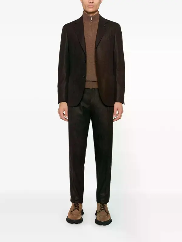 LARDINI Striped Suit - Brown