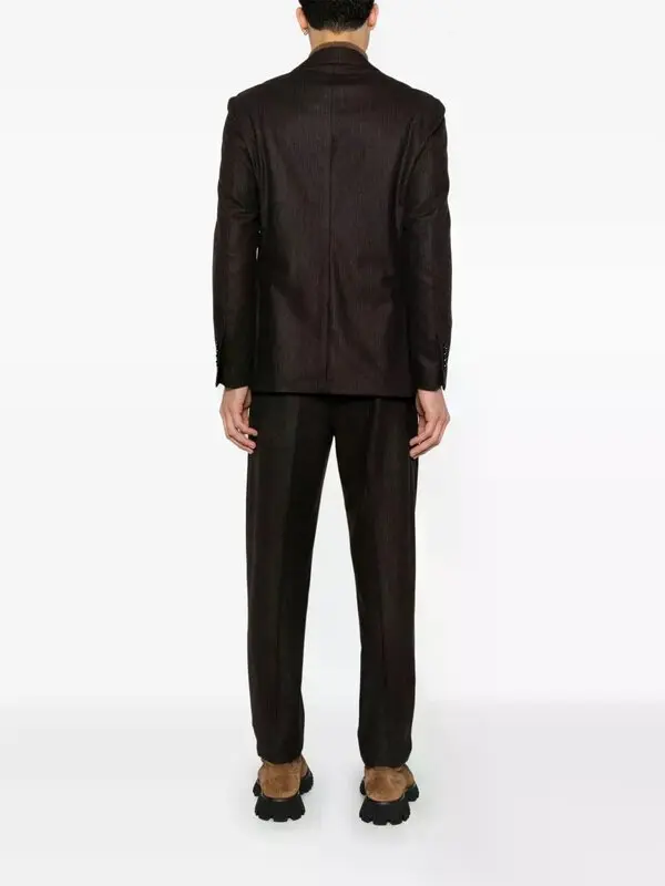 LARDINI Striped Suit - Brown