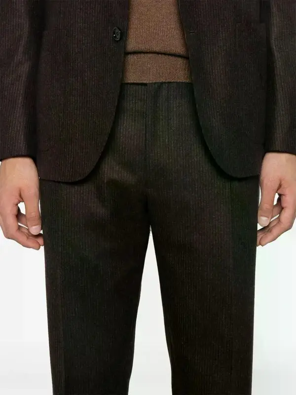 LARDINI Striped Suit - Brown