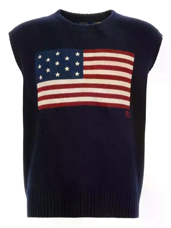 Polo Ralph Lauren Wool-blend Intarsia Knit Vest - Blue