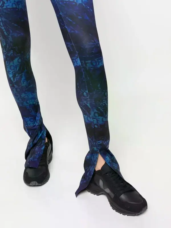 Off-White Logo-print Flared Trousers - Blue