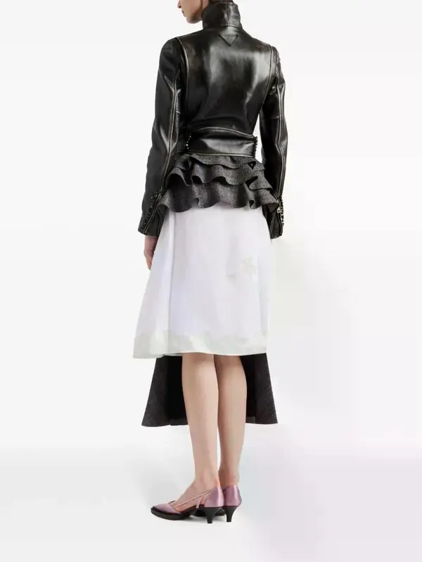 Prada Prince Of Wales Check Wool Twill Skirt