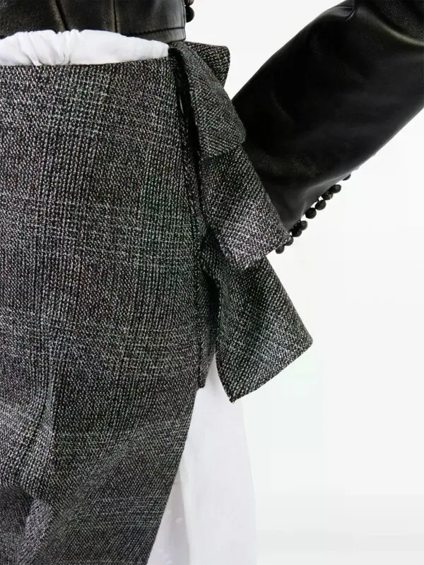 Prada Prince Of Wales Check Wool Twill Skirt