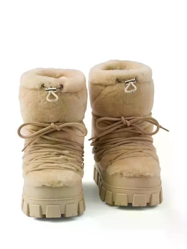 Prada Après Ski Shearling Boots - Neutrals