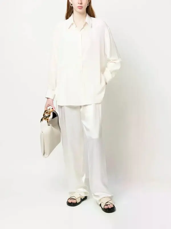 NILI LOTAN Sheer Silk Long-sleeved Shirt