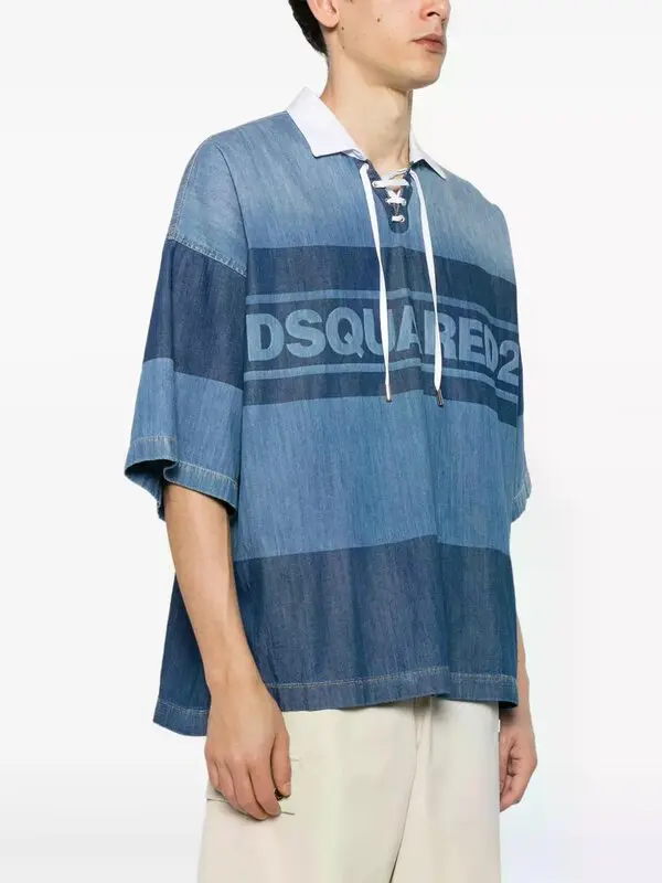 Dsquared2 Logo-print Denim Polo Shirt