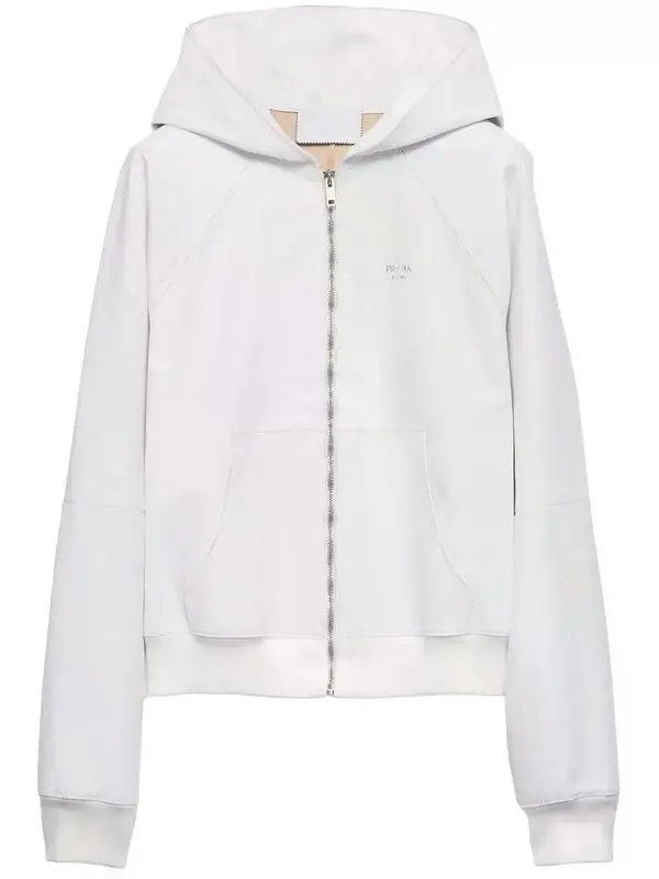 Prada Leather Zip-up Hoodie