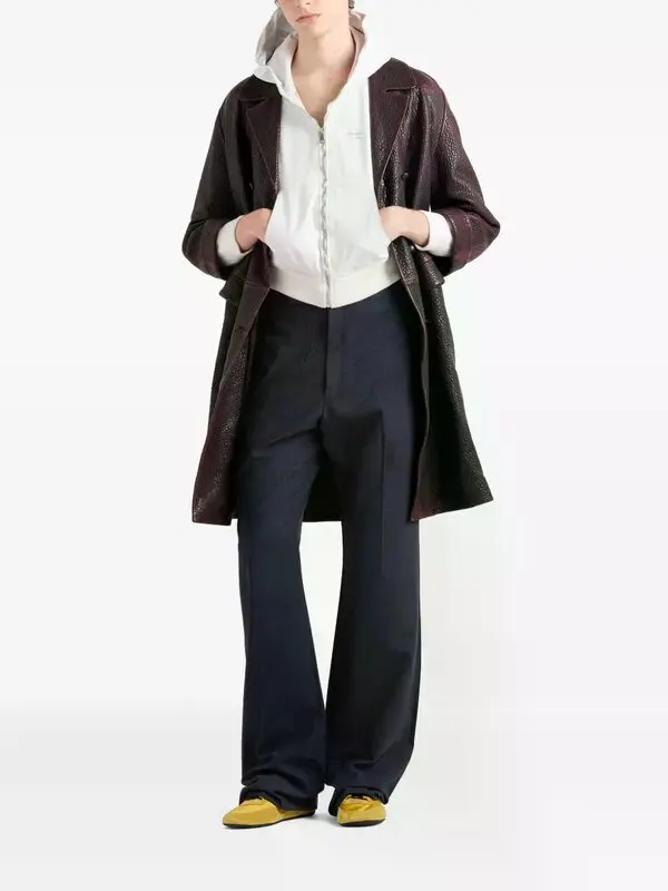 Prada Leather Zip-up Hoodie