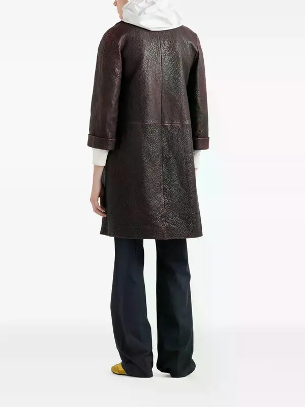 Prada Leather Zip-up Hoodie