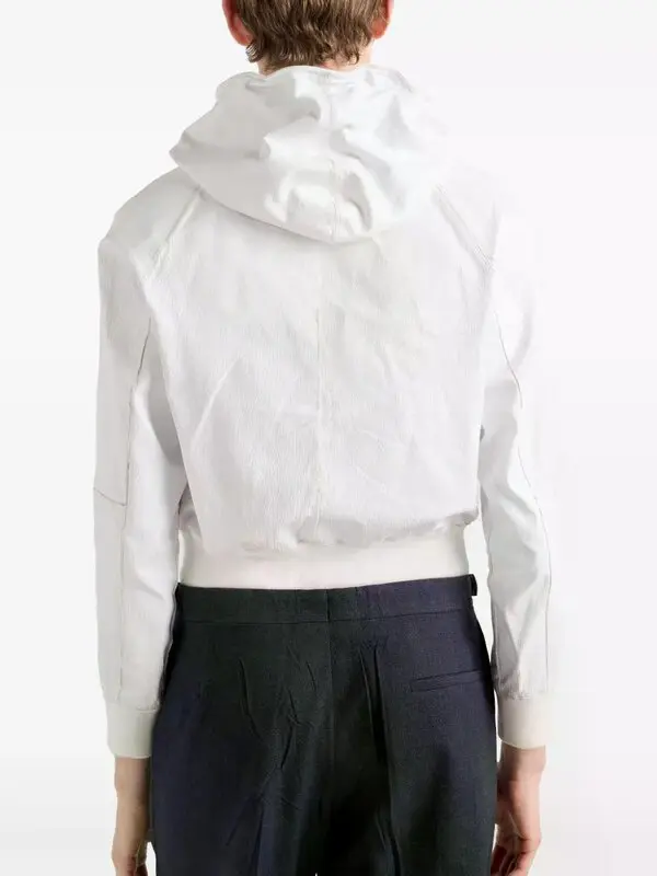 Prada Leather Zip-up Hoodie