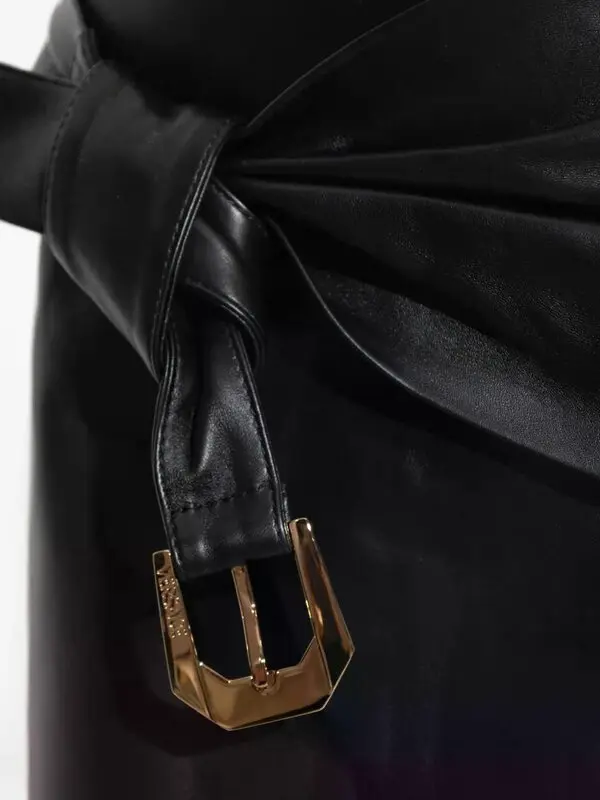 Versace Draped Leather Skirt