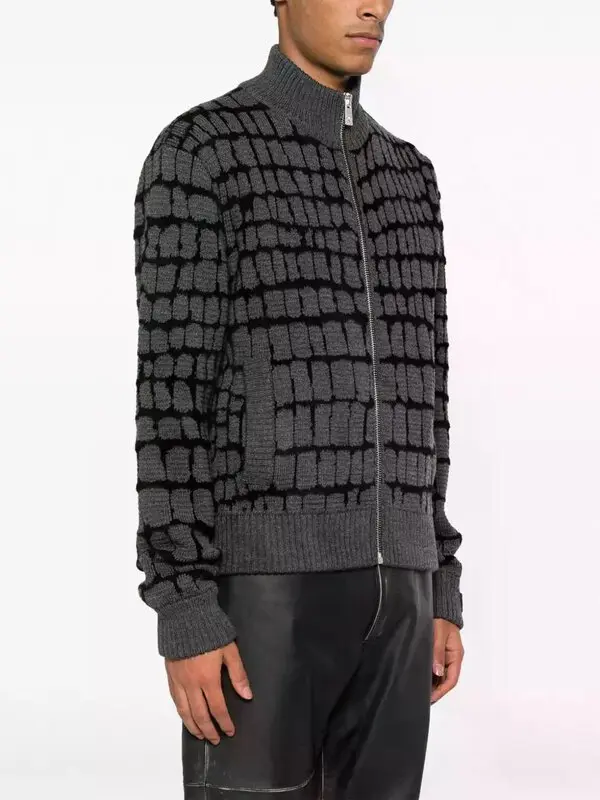 Versace Crocodile-jacquard Zip-up Sweatshirt