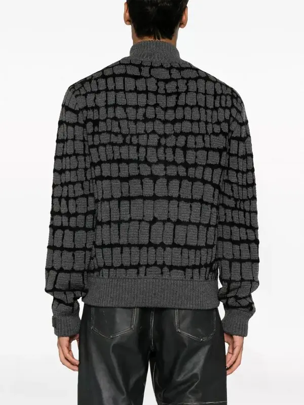 Versace Crocodile-jacquard Zip-up Sweatshirt