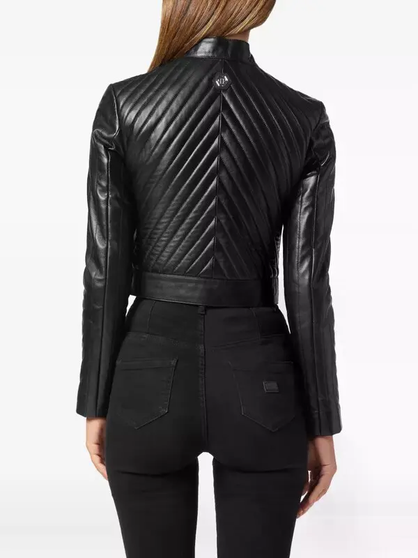 Philipp Plein Leather Jacket - Black