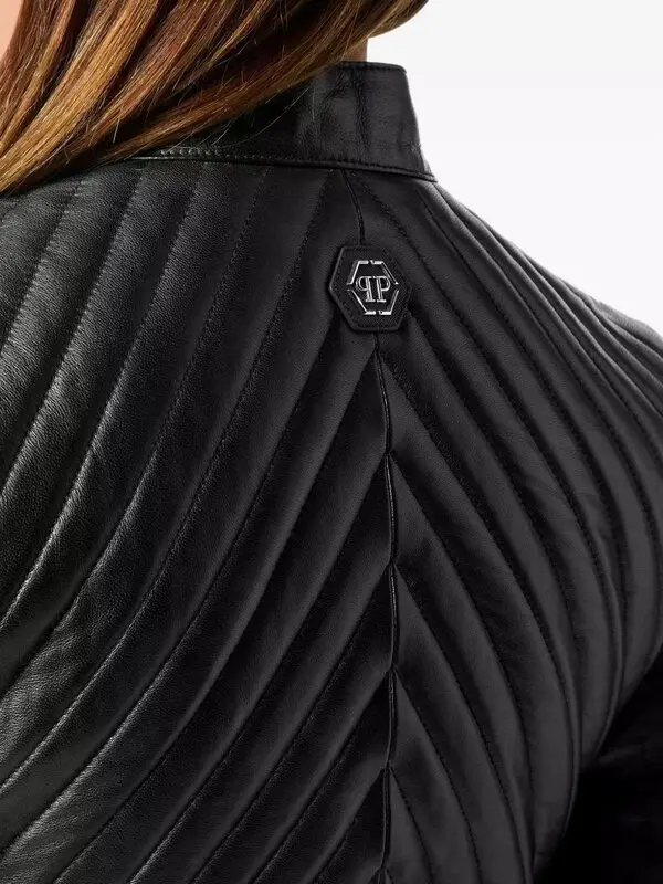 Philipp Plein Leather Jacket - Black