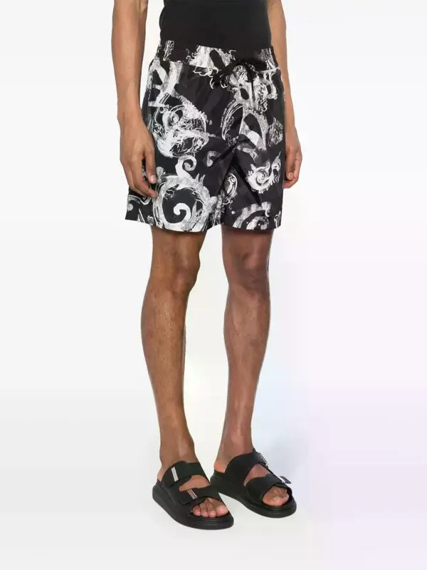 Versace Watercolour Couture-print Track Shorts